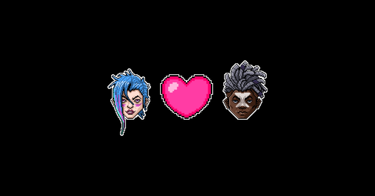 J inx and Ek ko arcane season 2 pixel art - Arcane - Sticker | TeePublic