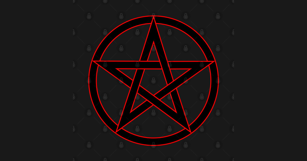 Pentagram Red and Black - Pentagram - Hoodie | TeePublic