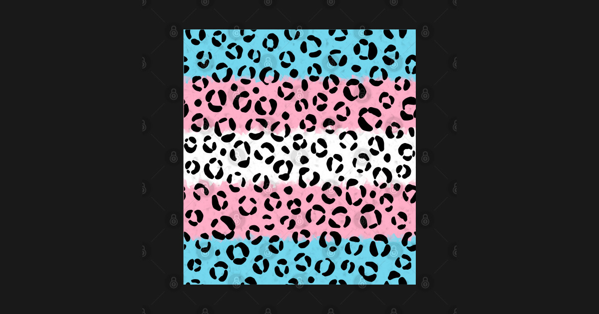 Transgender Pride Flag Black Leopard Pattern - Transgender Pride Flag ...