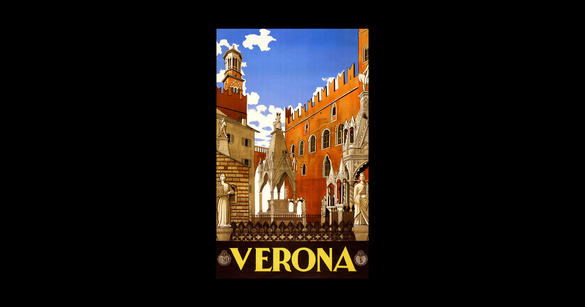Verona, Italy 1938 Travel Poster - Verona Italy 1930s - Sticker | TeePublic