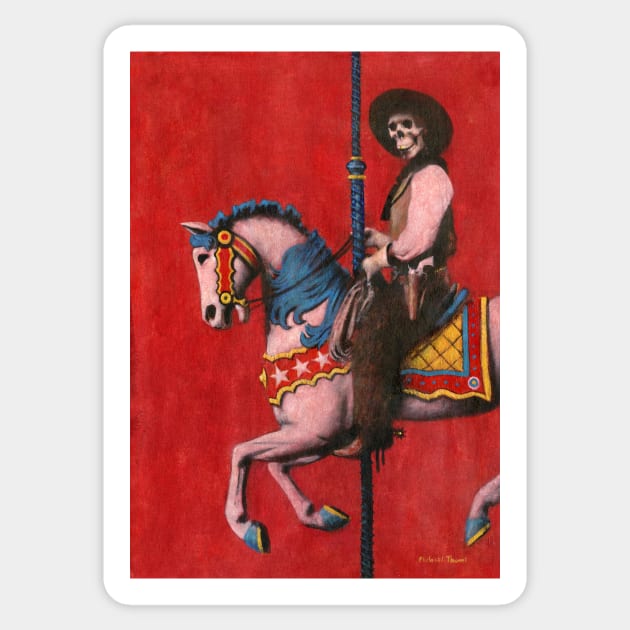 Skeleton Cowboy Carousel - Cowboy - Sticker | TeePublic