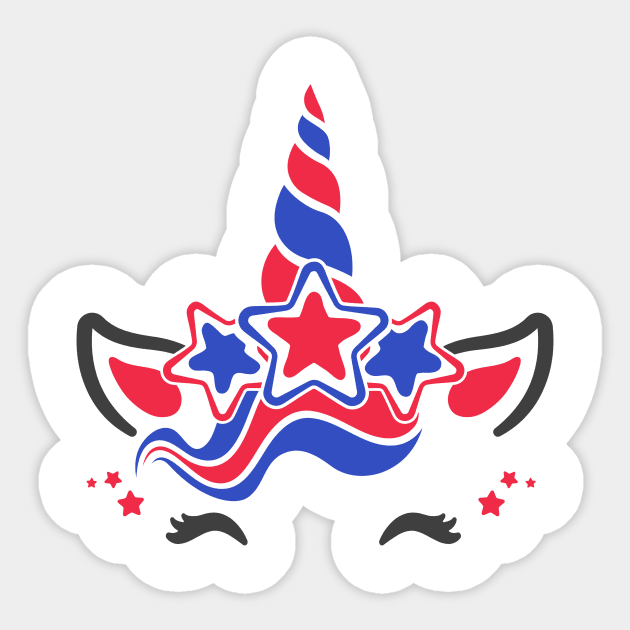 4th of July Unicorn - 4th Of July - Sticker | TeePublic