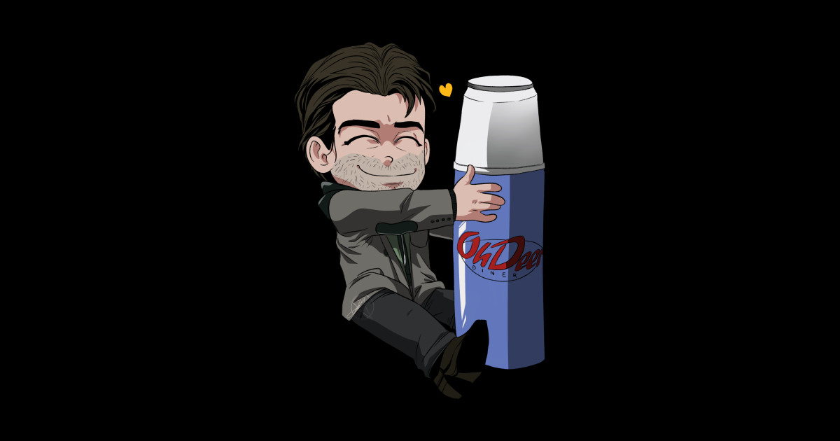 Alan and his thermos - Alan Wake - Sticker | TeePublic