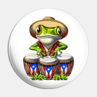 Puerto Rico Flag Coqui Frog Pins and Buttons for Sale | TeePublic