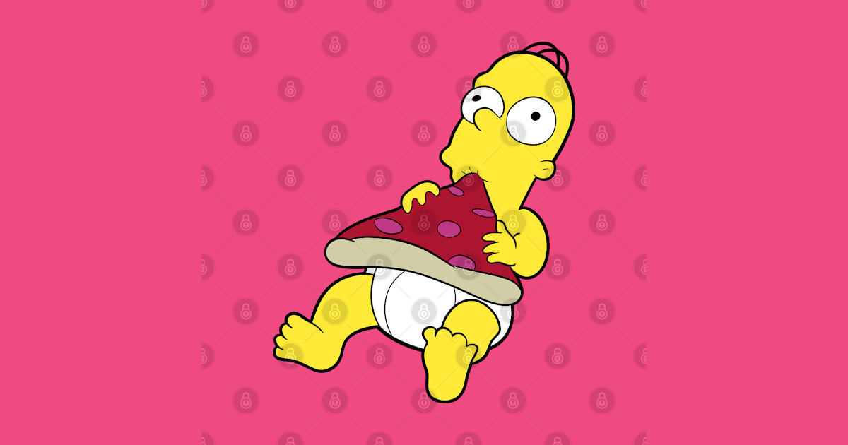 Baby Homer & Pizza - The Simpsons - T-Shirt | TeePublic