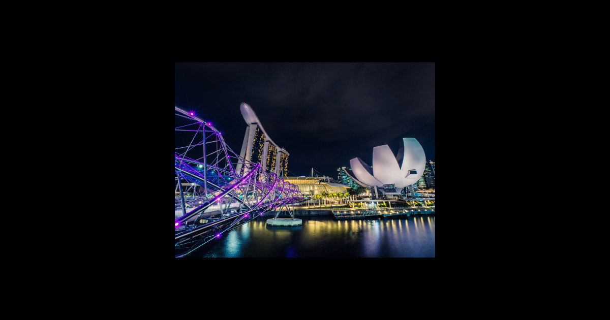 Marina Bay Nightlights - Singapore - Sticker | TeePublic
