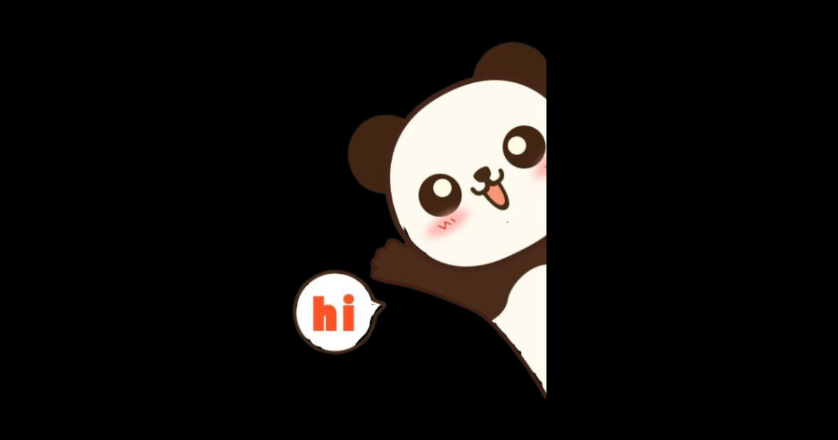 Panda saying Hii - Cute - Sticker | TeePublic