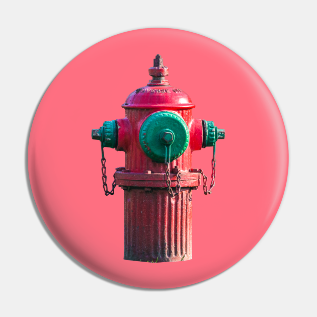 Fluted TCIW Red Fire Hydrant - Fire Hydrant - Pin | TeePublic