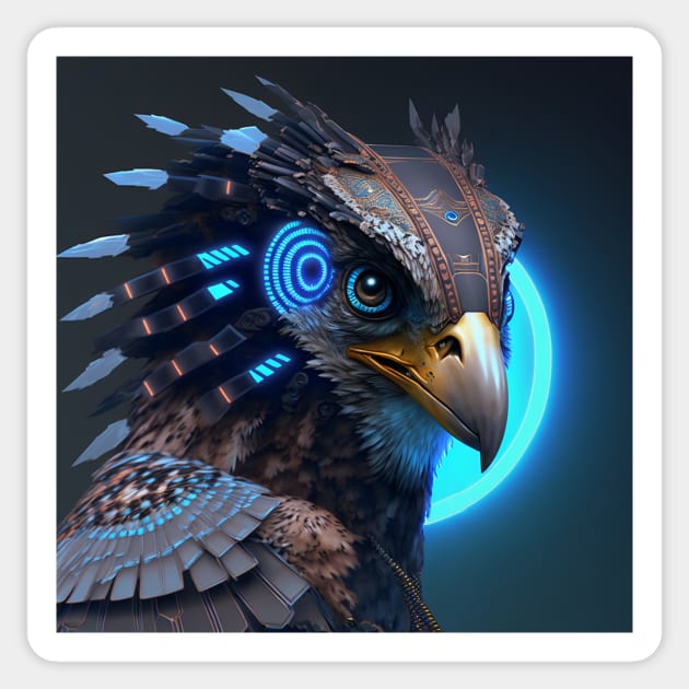 Tetra The Cyberpunk Hawk - Hawk - Sticker | TeePublic