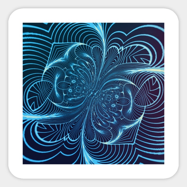 Blue Butterfly Insect Lightning - Spiderweb Design - Sticker | TeePublic