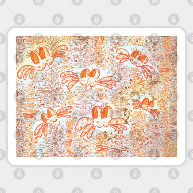 Abstract orange frog for kids - Abstract Frog - Sticker | TeePublic