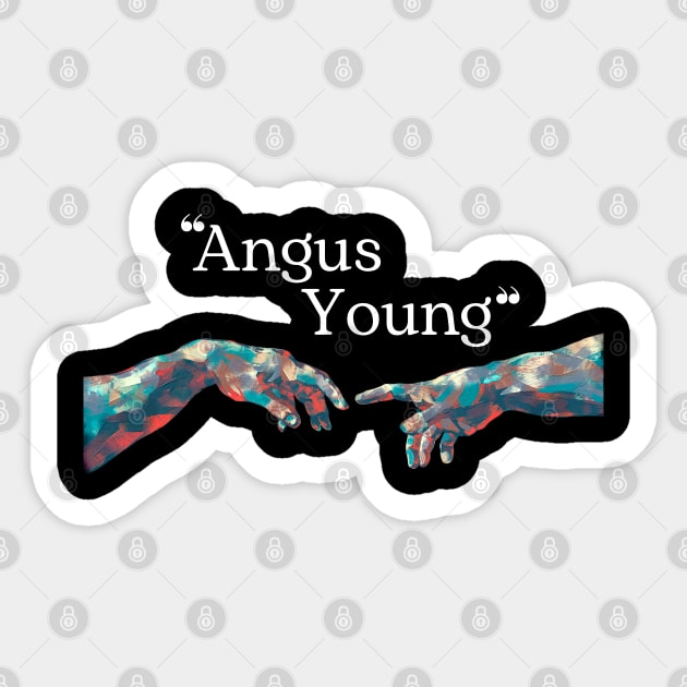 Angus Young // Hand Colour - Angus Young - Sticker | TeePublic