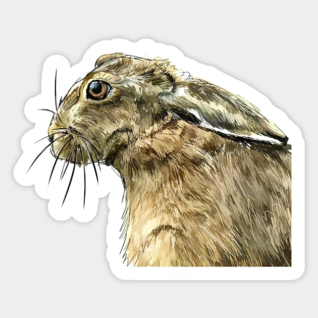 Before Coffee - Hare Digital Drawing - Hare - Sticker | TeePublic