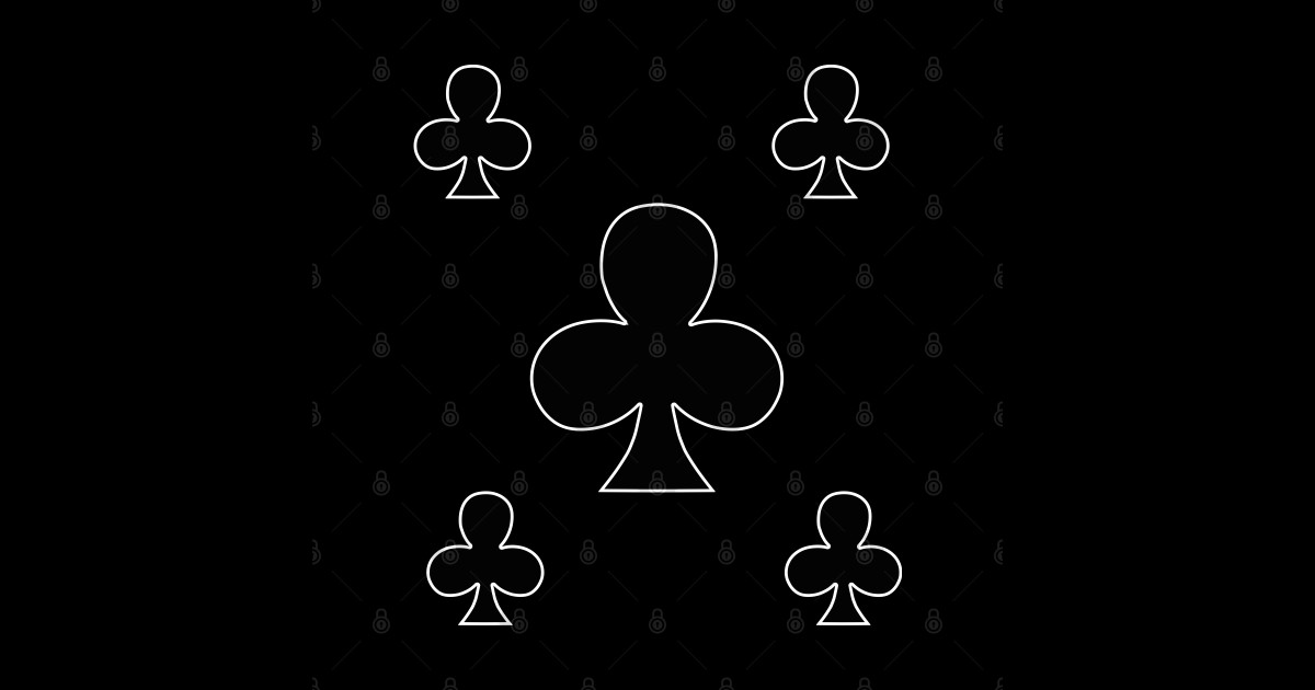 Clover Clubs Suit Playing Card Symbol - Card Gamer Gift - Sticker ...