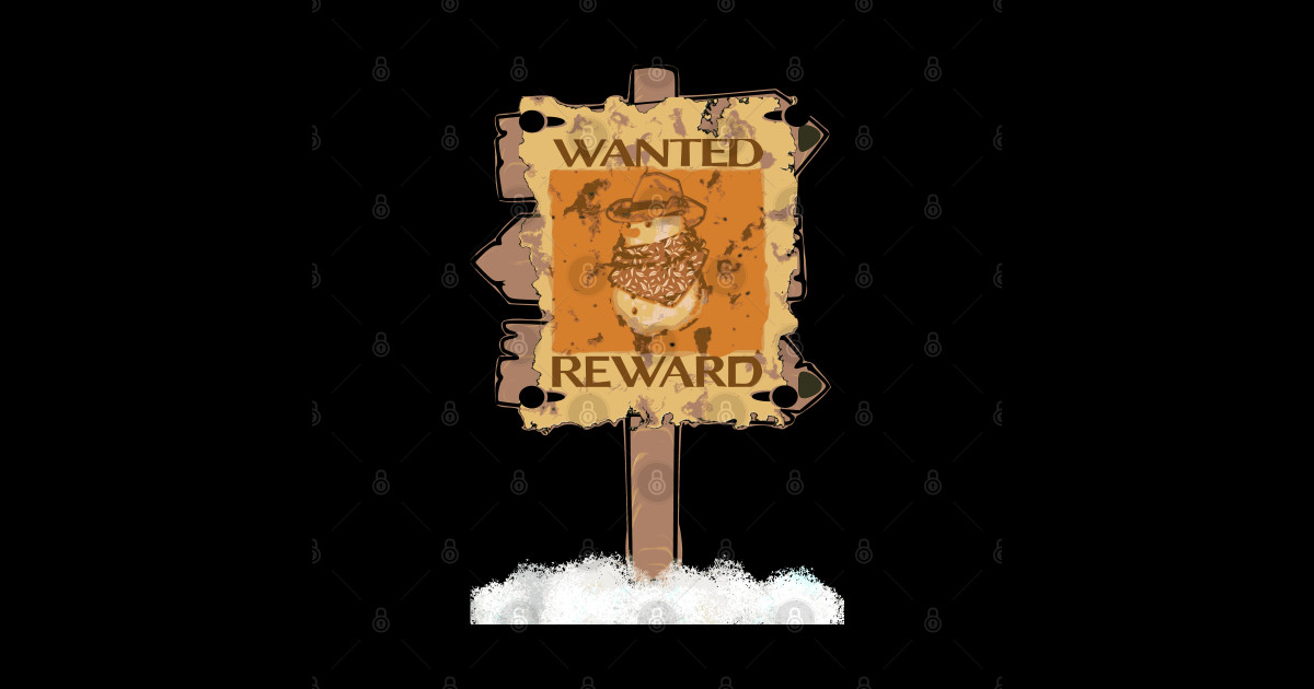 Snowman outlaw-themed "Most Wanted" poster - Hand Drawn Cowboy Snowman ...