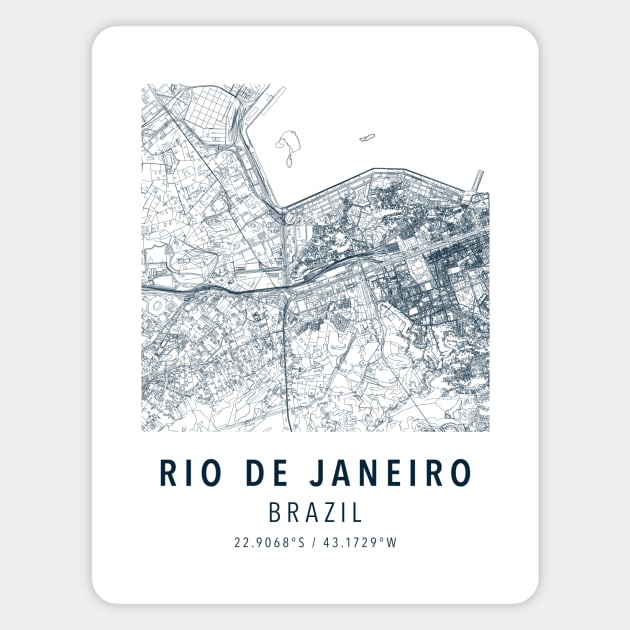 rio de janeiro simple map - Maps - Magnet | TeePublic