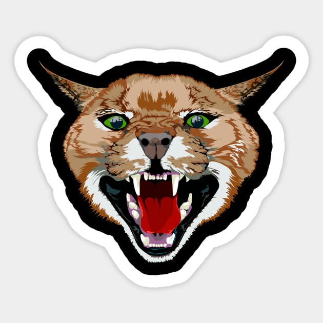 Evil wild cat - Wild Cat - Sticker | TeePublic