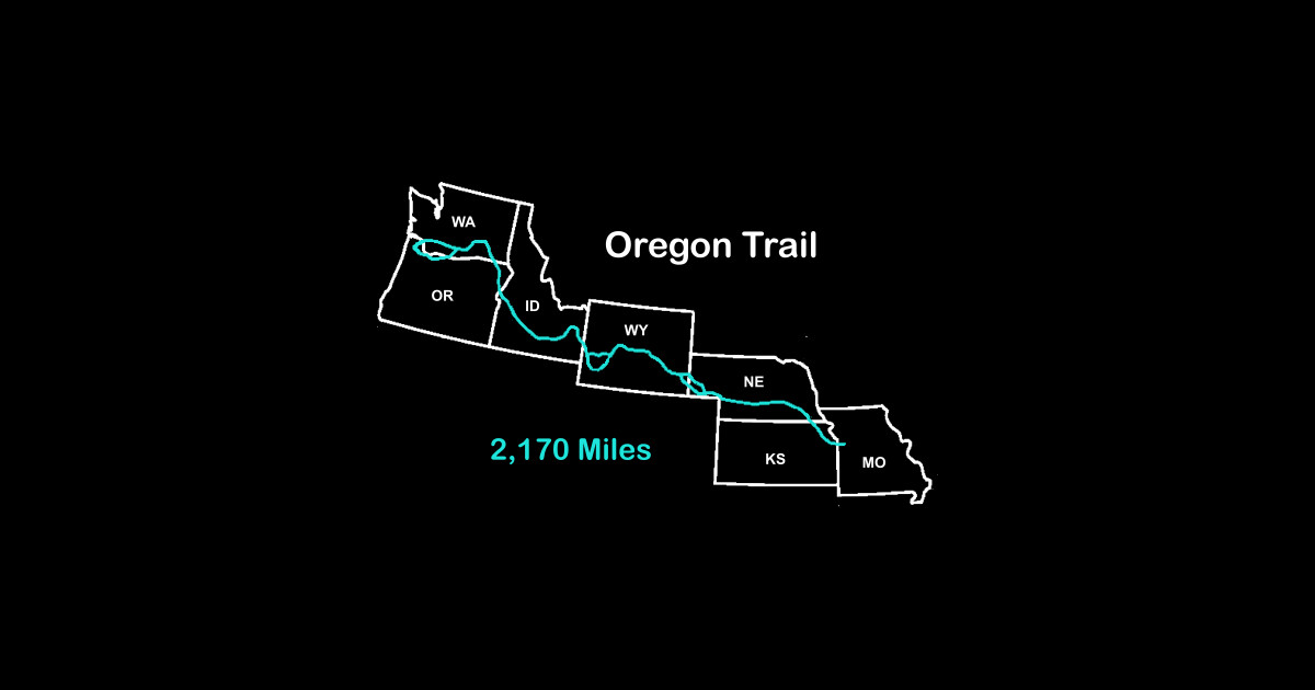 Oregon Trail - Hiking Trails - Sticker | TeePublic
