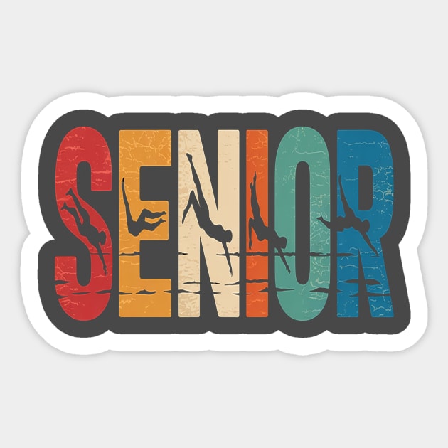 Swimmer Swimming Senior Swim - Swimmer Swimming Senior Swim - Sticker ...