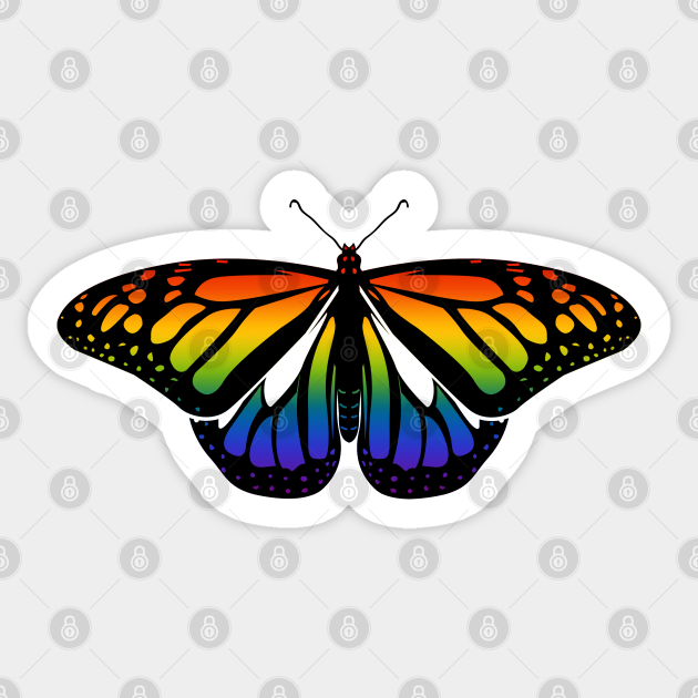 LGBTQ+ Pride Butterfly - Lgbtq Pride - Sticker | TeePublic