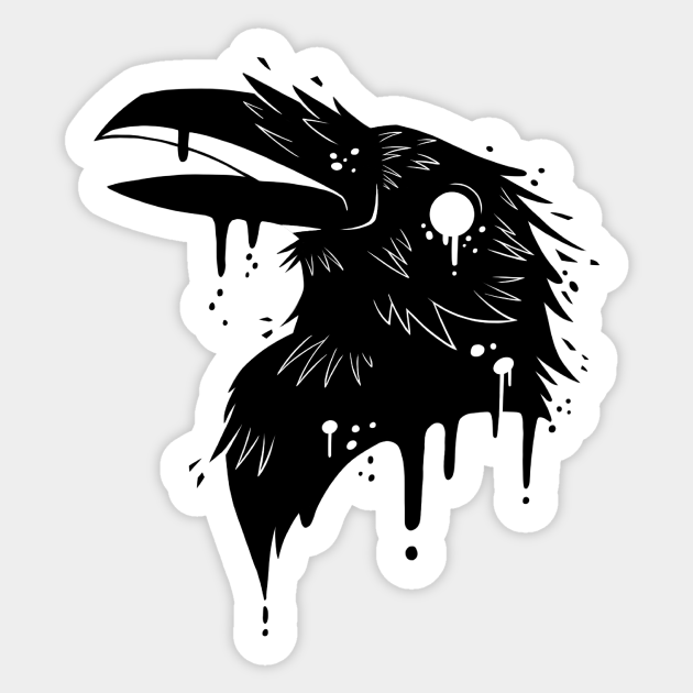 Dripping Paint Crow - Dark - Crows - Sticker | TeePublic