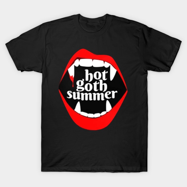 Hot Goth Summer Red Lips - Hot Goth Summer - T-Shirt | TeePublic