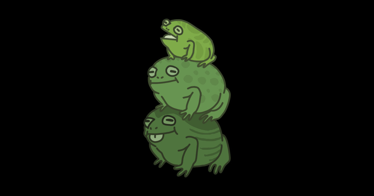Three Toad Stack - Frog - Sticker | TeePublic