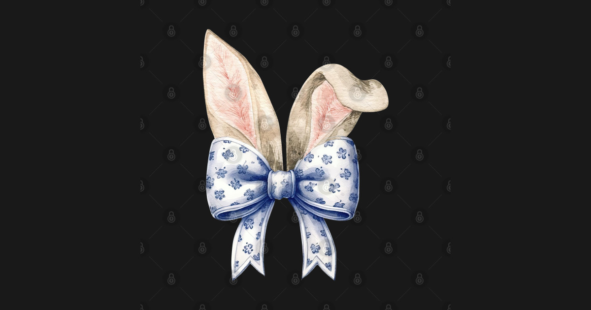 Coquette Bow Bunny Ears - Cute Easter Bunny - T-Shirt | TeePublic