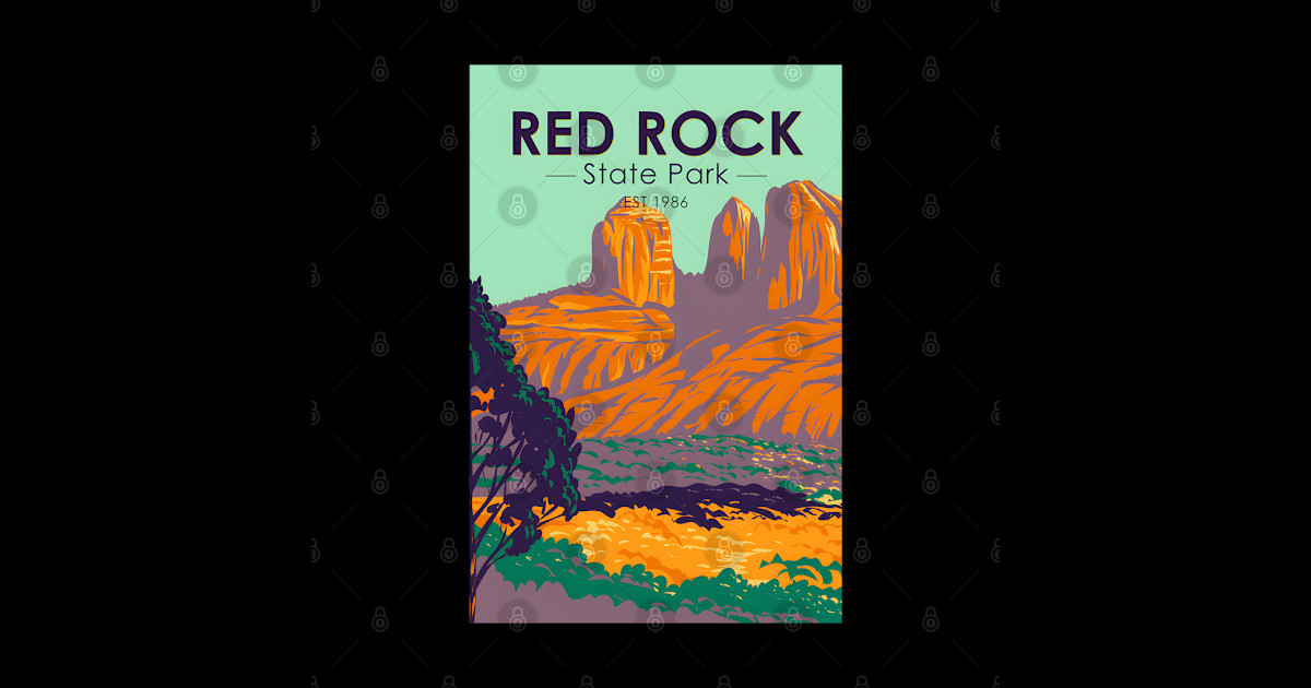 Red Rock State Park Arizona Vintage - Red Rock - Sticker | TeePublic