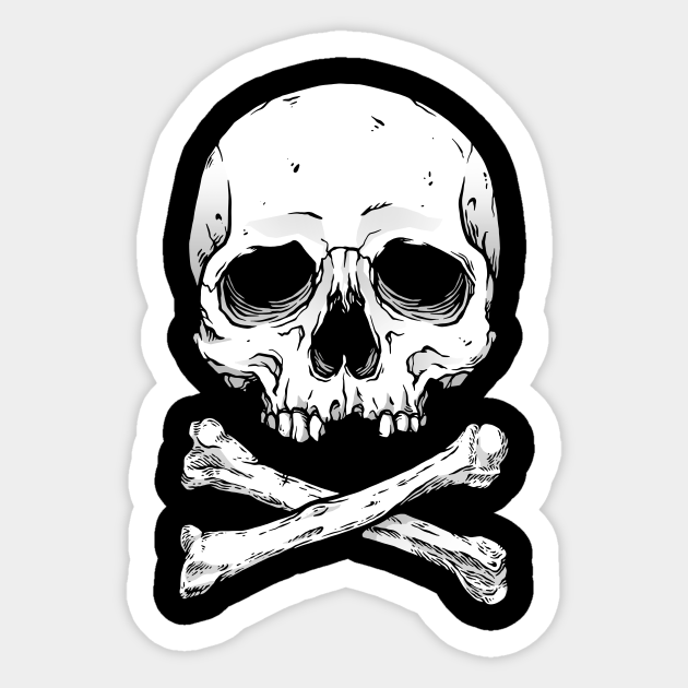 Skull and Bones - Skull - Sticker | TeePublic