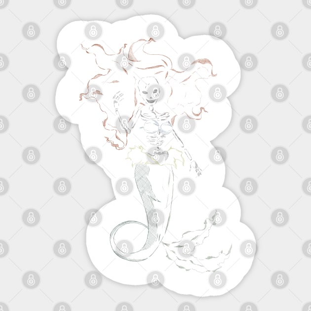 Mermaid Ariel skeleton - Mermaid - Sticker | TeePublic