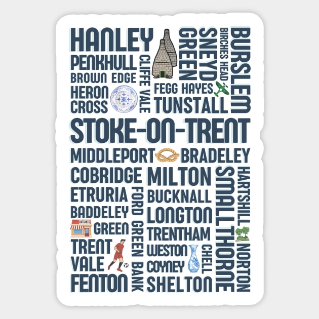 Stoke on trent - Staffordshire towns - The potteries - Stoke - Sticker ...