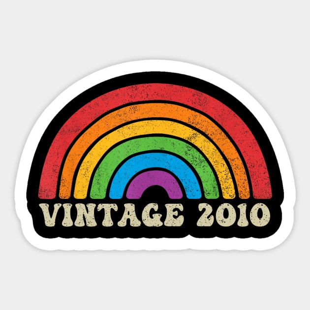 Vintage 2010 - Retro Rainbow Vintage-Style - Vintage 2010 - Sticker ...