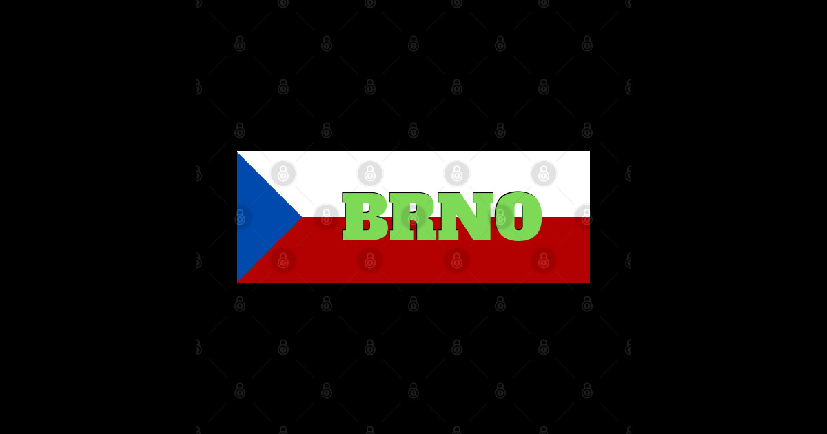 Brno City in Czech Republic Flag - Brno - Sticker | TeePublic