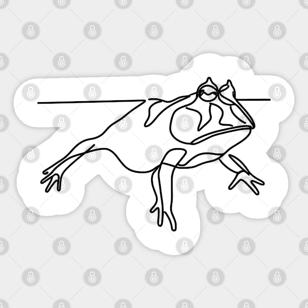 Pacman Frog Line Drawing - Frog - Sticker | TeePublic