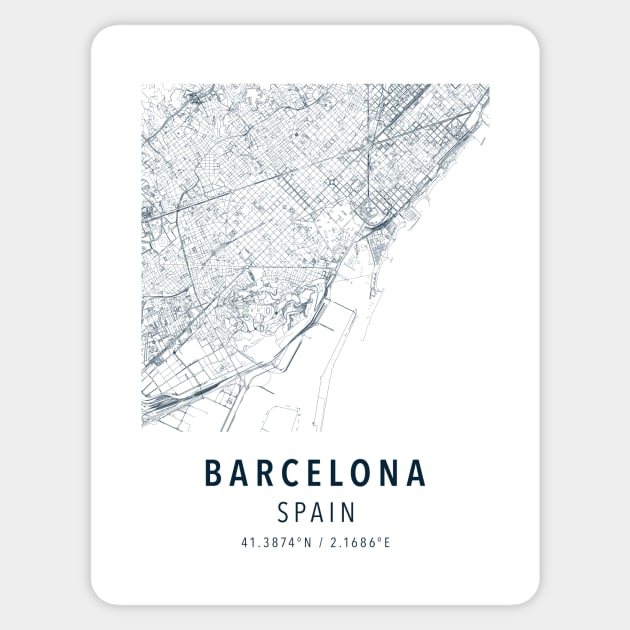 barcelona simple map - Maps - Sticker | TeePublic