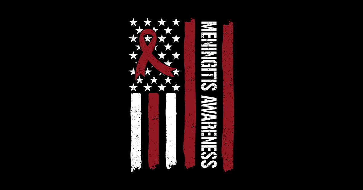 Meningitis Awareness Month American Flag Ribbon - Meningitis Awareness ...