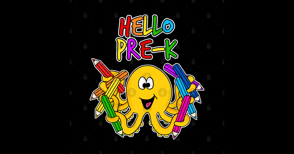 Hello Pre-K Octopus, First Day Of School - Pre K Octopus - Sticker ...
