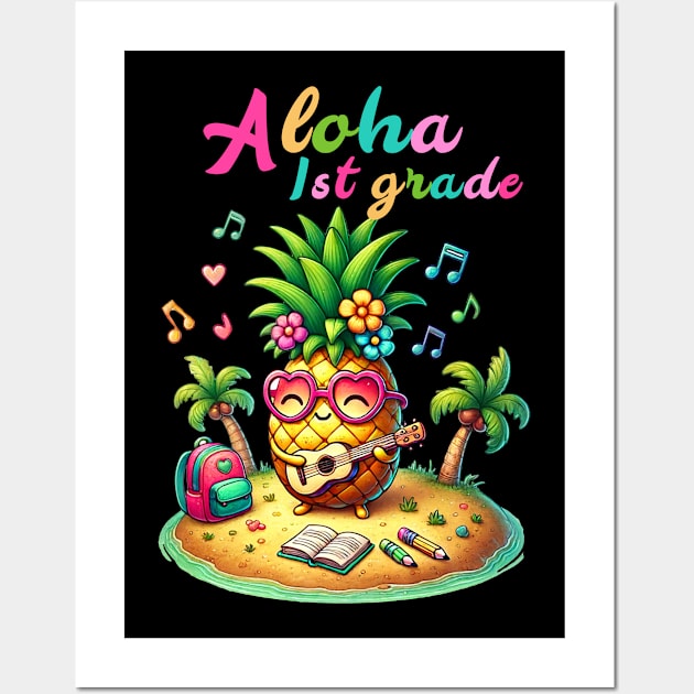 Aloha 1st Grade Pineapple Hawaii Back to School Kids Girl - Happy First ...