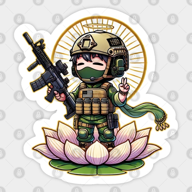 Tactical Young Buddha - Buddha - Sticker | TeePublic