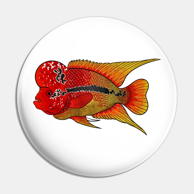 how to draw flower horn fish