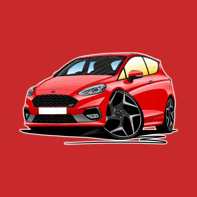 Ford Fiesta ST (Mk8) Caricature Car Art - Fiesta St - T-Shirt | TeePublic