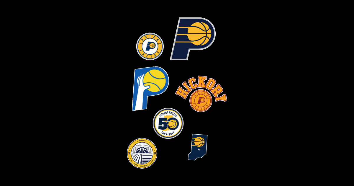Indiana Pacers 'Logo history' - Indiana Pacers - Sticker | TeePublic