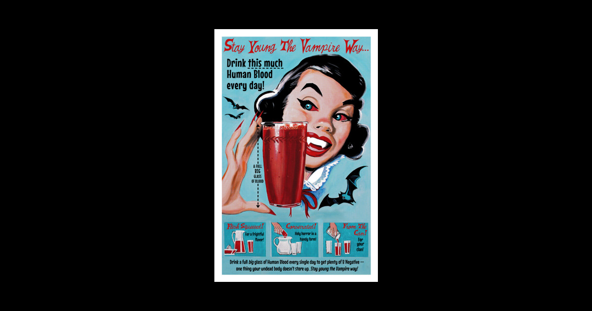 Stay Young The Vampire Way - Vampire - Sticker | TeePublic