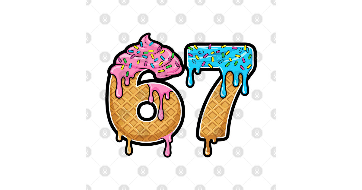 Sweet Number 67 Ice Cream - 67 - T-Shirt | TeePublic
