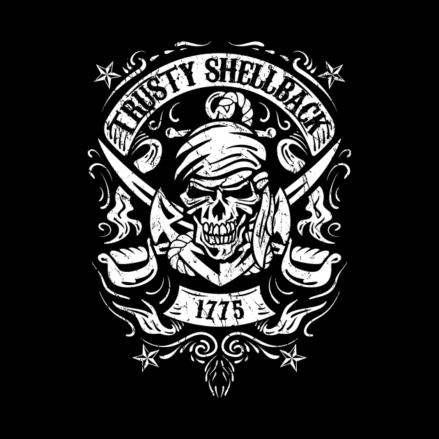 Trusty Shellback Skull and Swords Equator Crossing Naval Art ...
