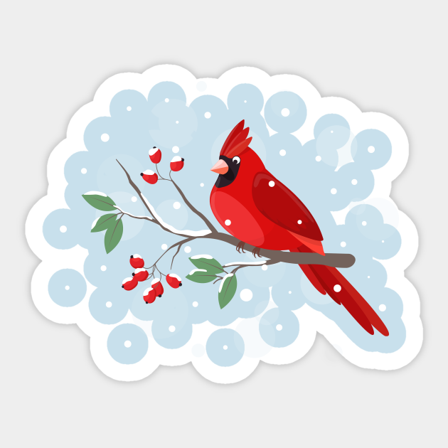 Cardinal Bird - Free - Sticker | TeePublic