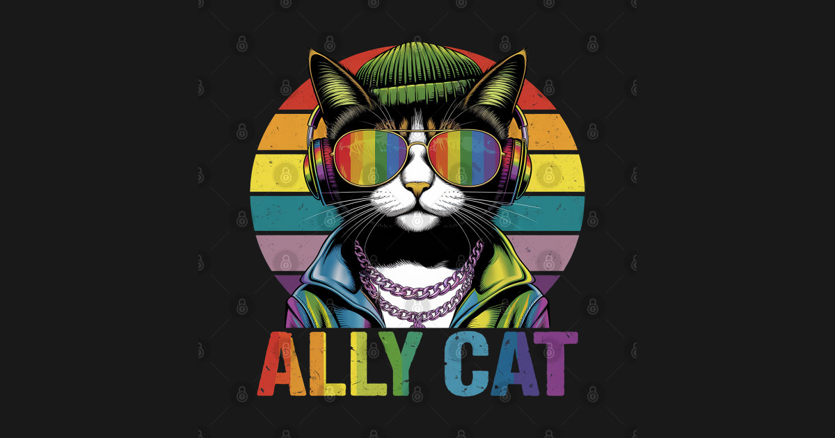 Ally Cat LGBT Gay Rainbow Pride Flag - Ally Cat LGBT Glasses - Ally Cat ...