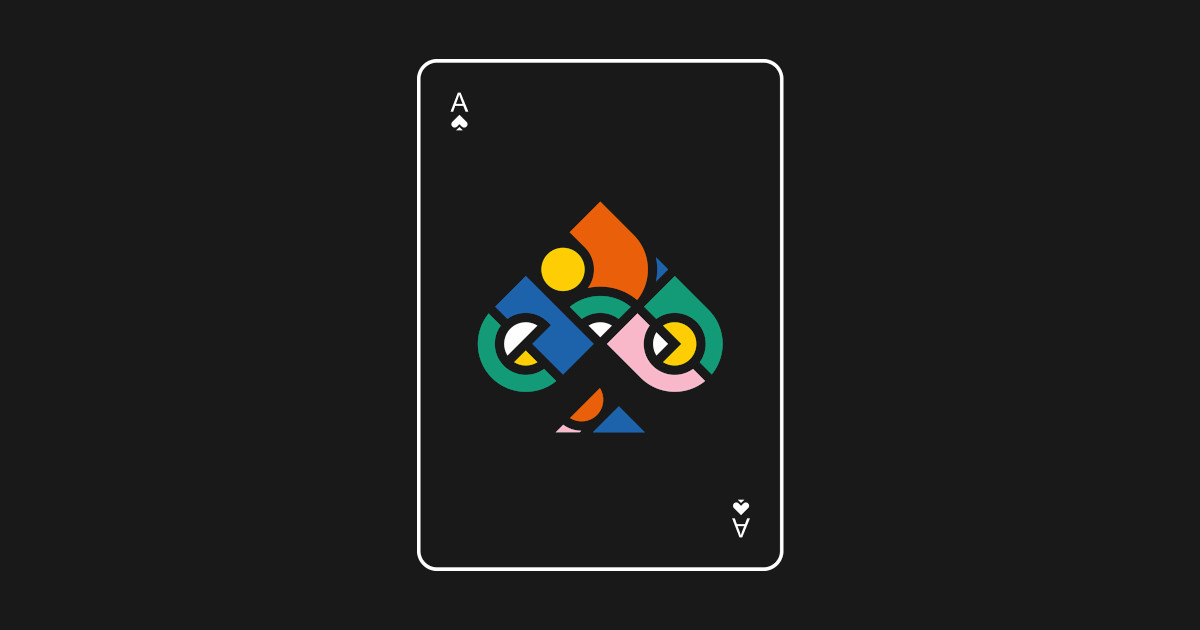 Spades Ace Geometric Playing Card - Playing Cards - T-Shirt | TeePublic