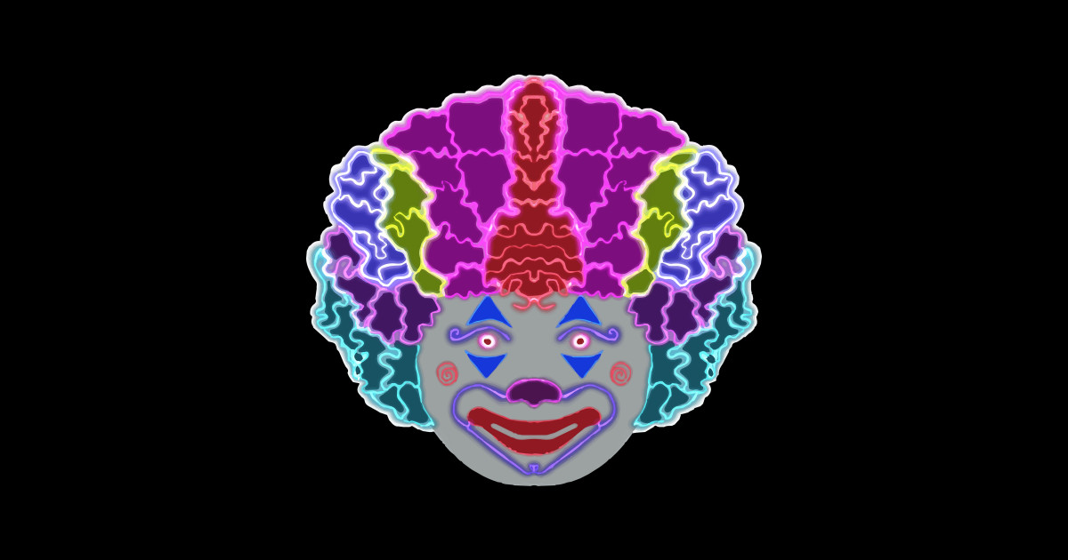 Fried the Psychedelic Clown - Clown - Sticker | TeePublic